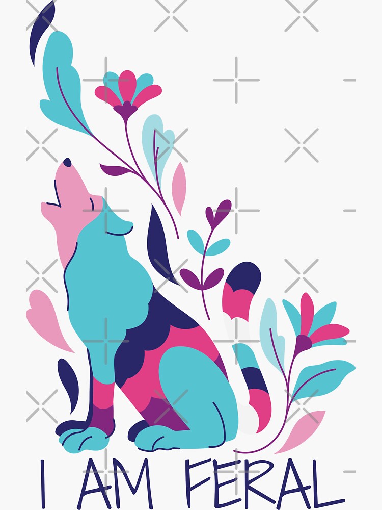 "I am feral bumper sticker" Sticker for Sale by duawalla | Redbubble
