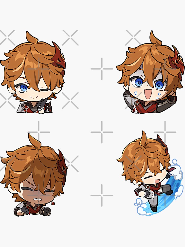 "Childe 4th Genshin Impact Chibi Stickers Set" Sticker for Sale by dudu ...