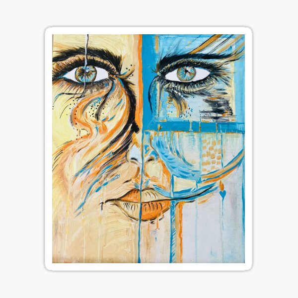 "Half half" Sticker by Lenaph71 | Redbubble