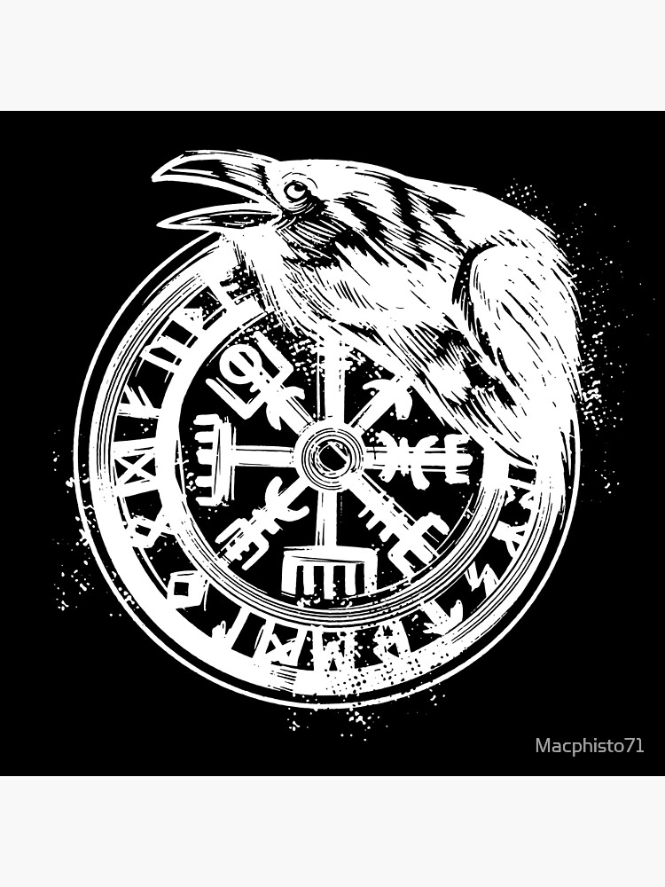 "Viking raven symbols runes signs norse mythology" Art Print for Sale ...