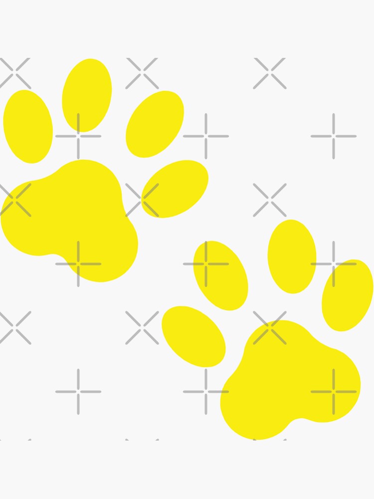 "Cute Yellow Dog Paw" Sticker for Sale by SirErnZ | Redbubble