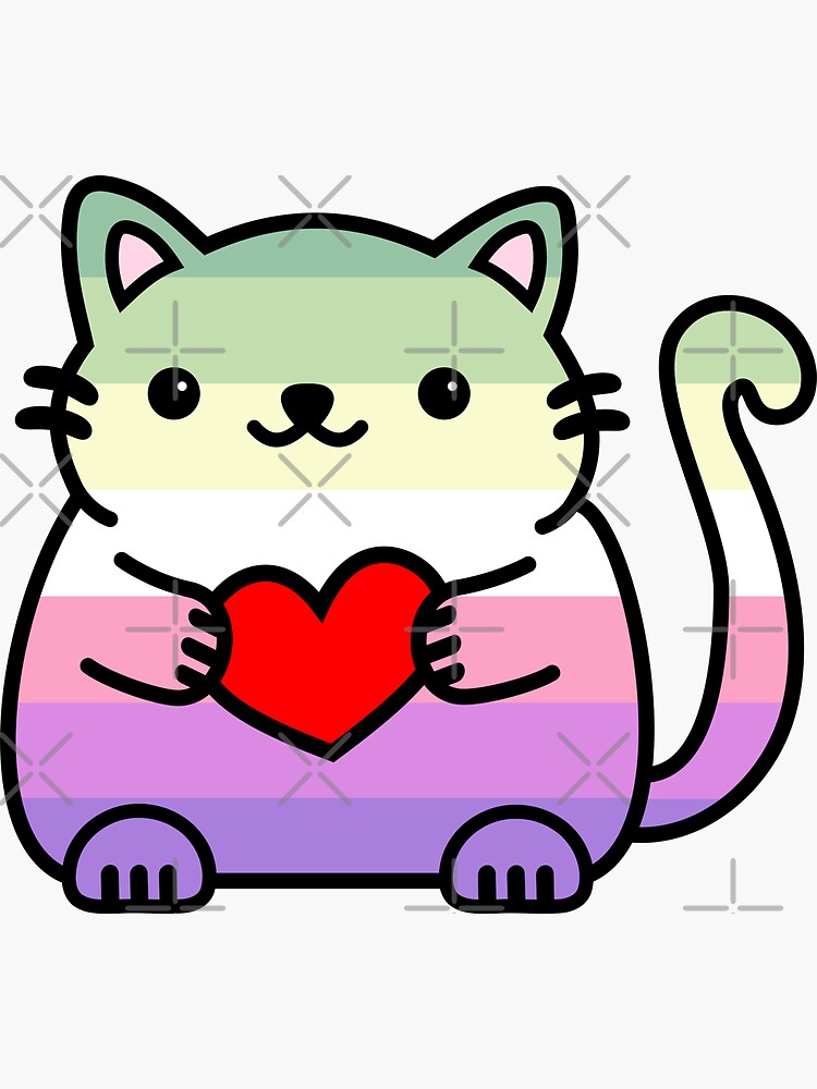 "Genderfae Pride Flag Kitty" Sticker for Sale by ilexdesigns | Redbubble