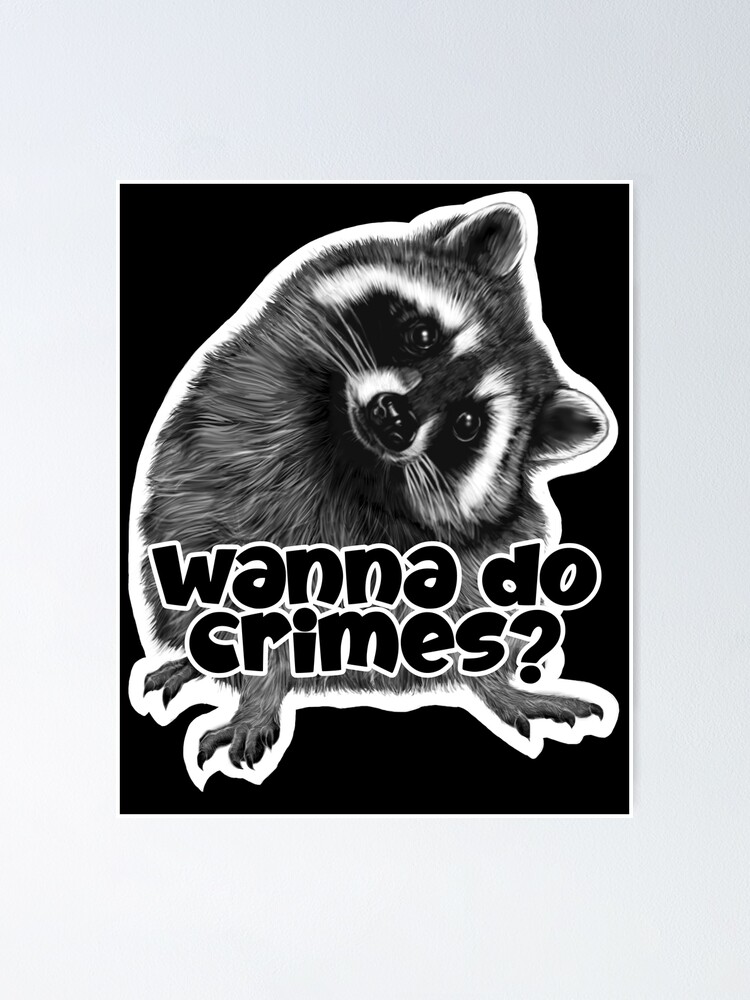 "Raccoons. Wanna do crimes?" Poster for Sale by n21b | Redbubble