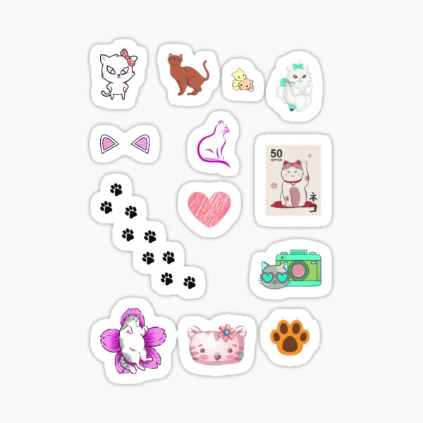 "Cat Lovers Pack!" Sticker for Sale by MayakiDesign | Redbubble