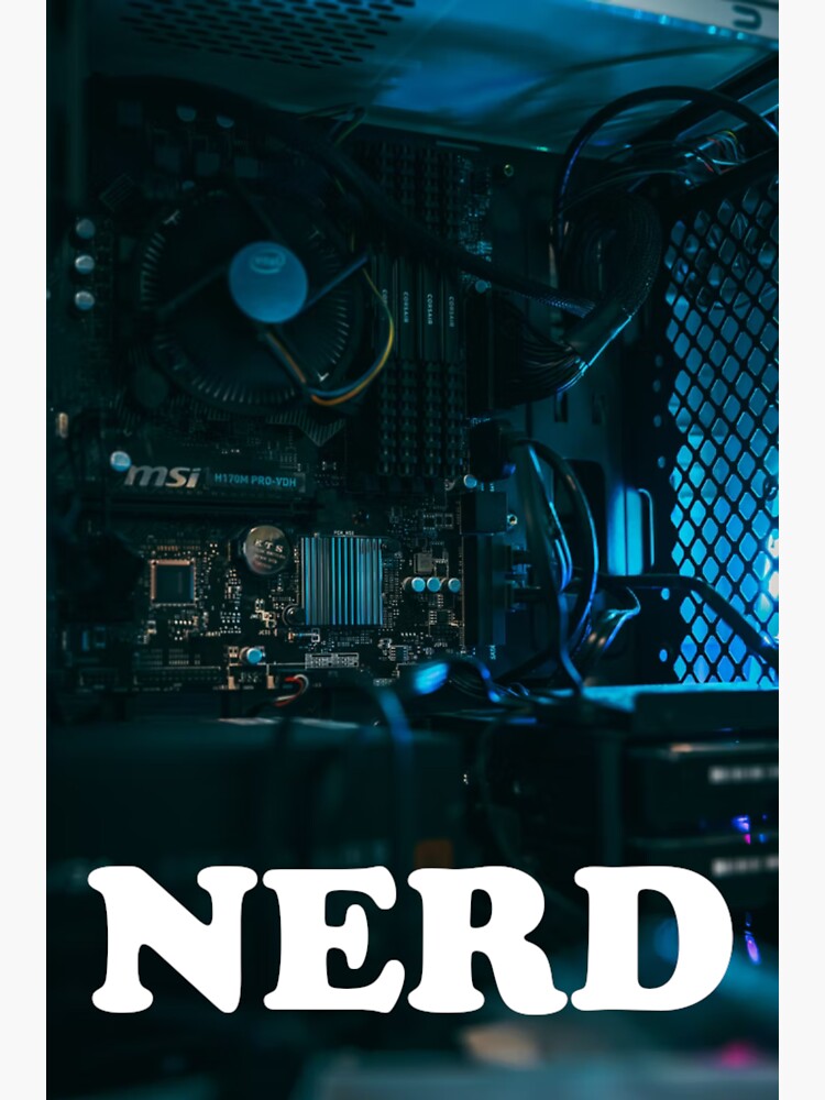 "Custom PC Build Gaming Computer Meme Irony Nerd" Sticker for Sale by ...