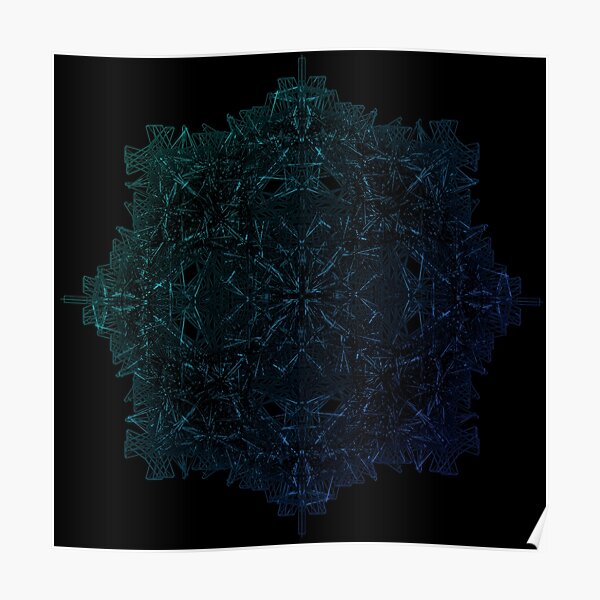 "Fractal wireframe cyan" Poster for Sale by IZ-MdVerz | Redbubble