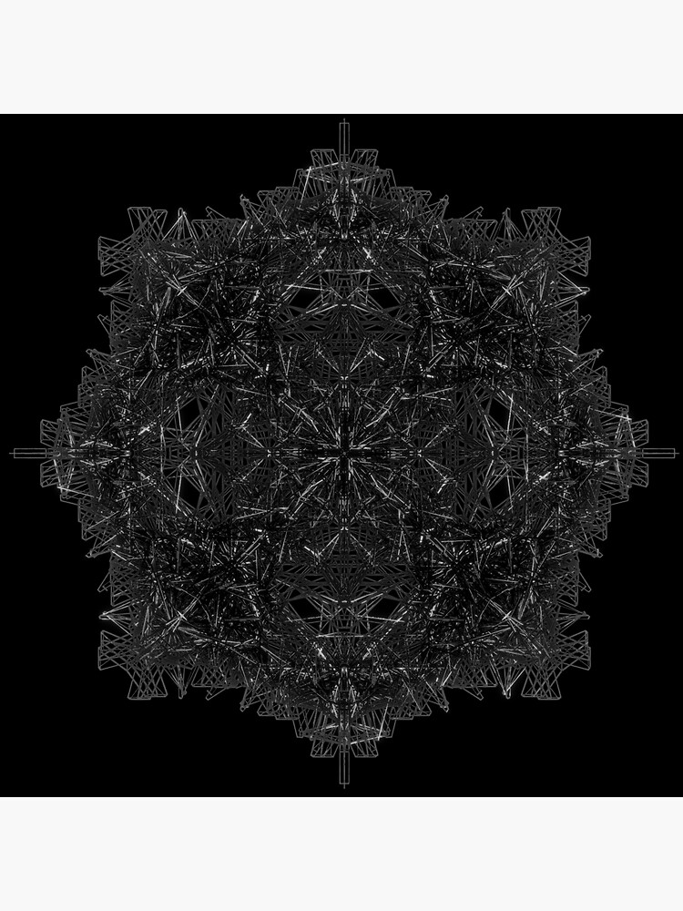 "Fractal wireframe black and white" Sticker by IZ-MdVerz | Redbubble