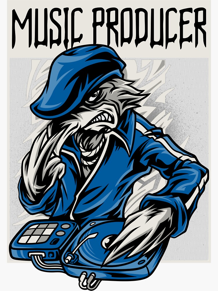 "Music producer: Perfect attire for the studio!" Sticker for Sale by ...