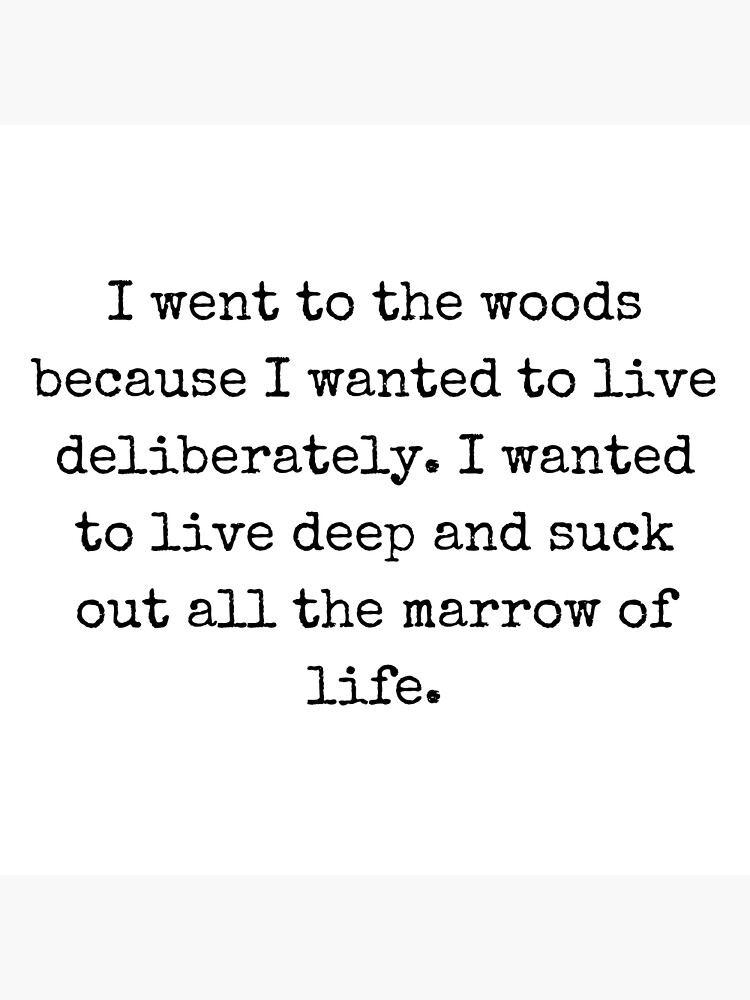 I Went To The Woods Because I Wanted To Live Deliberately - Dead Poets ...