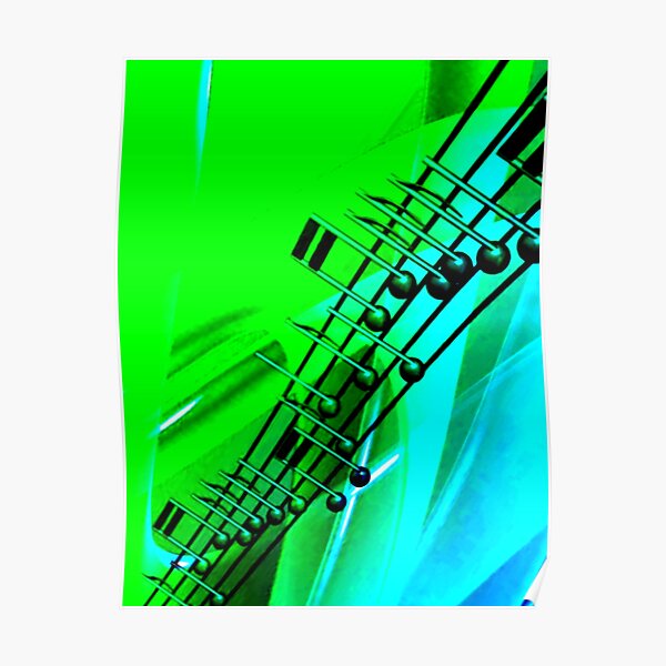 "Green Musical Notes" Poster for Sale by LeisureLane22 | Redbubble