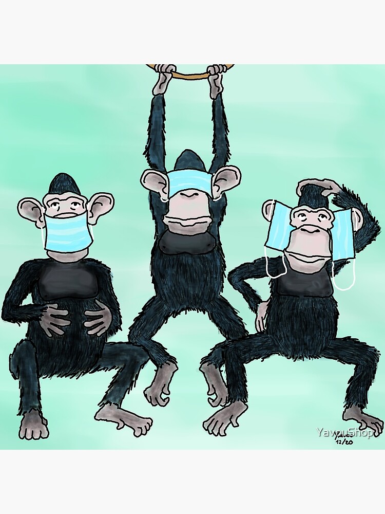 "3 monkeys cartoon" Poster for Sale by YavouShop | Redbubble