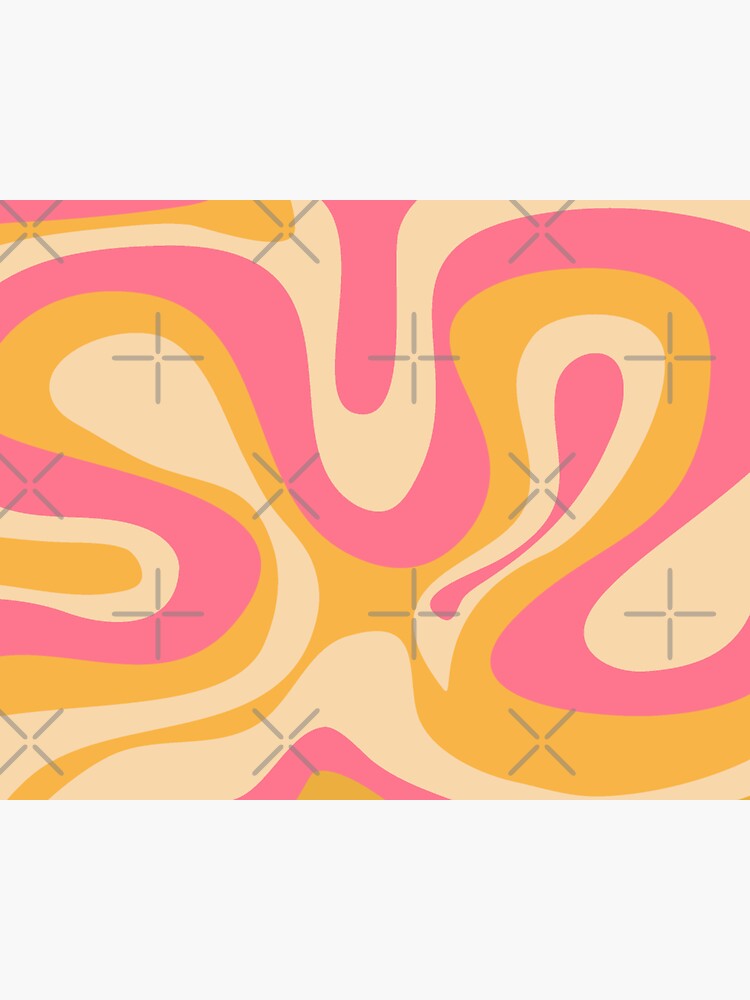 "Pink and Orange Retro 70s Abstract Liquid Swirl" Sticker for Sale by ...