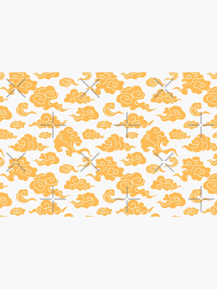 "yellow Cloud pattern on green background wallpaper, gold oriental ...