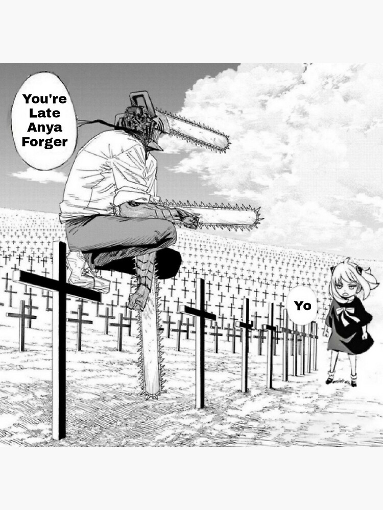 "anya vs chainsaw man spy x family meme" Magnet by Animeisekai | Redbubble