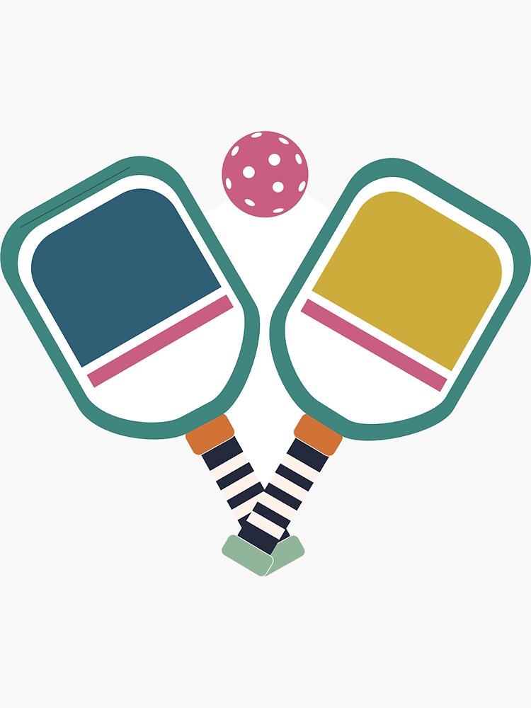 "Pickleball - Retro Design" Sticker by Woggy-Doodles- | Redbubble