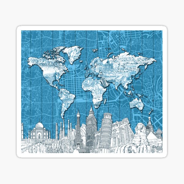"world map" Sticker by BekimART | Redbubble