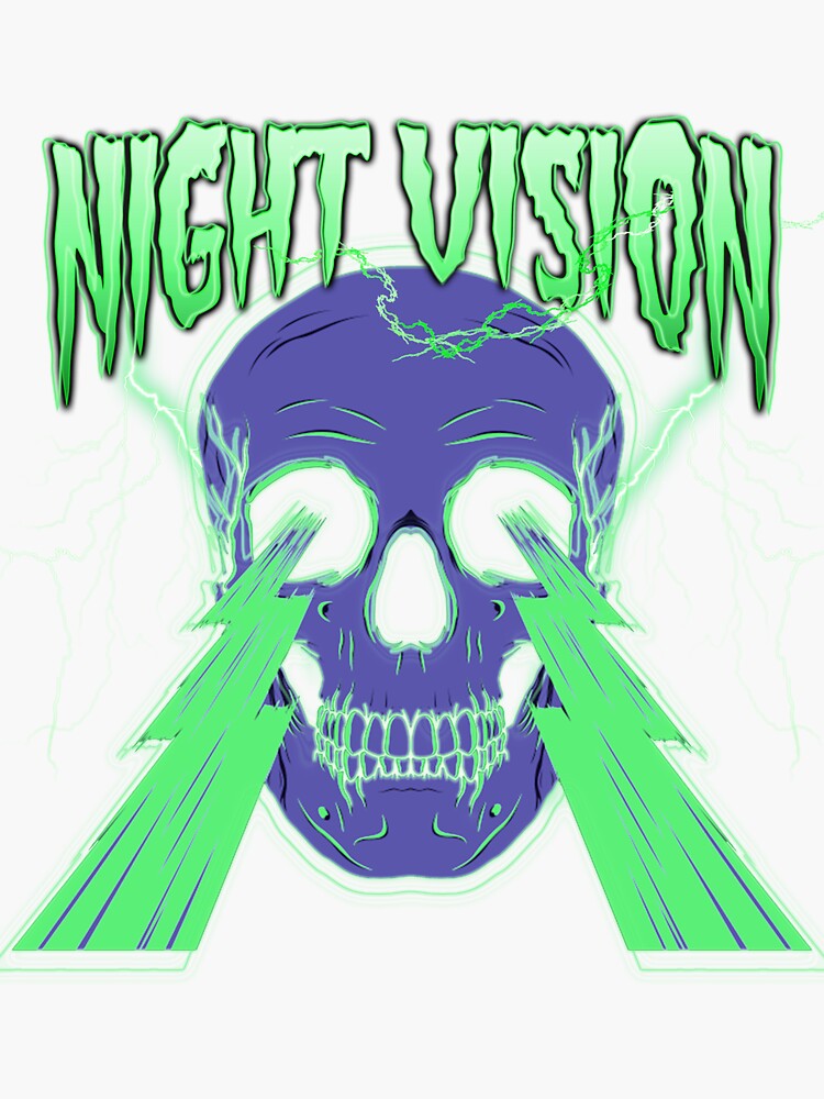 "Neon skull " Sticker for Sale by Solarie | Redbubble