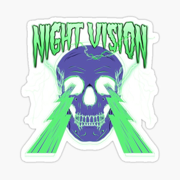"Neon skull " Sticker for Sale by Solarie | Redbubble