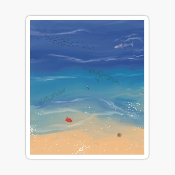 "Beach scene " Sticker for Sale by HawasliArts | Redbubble