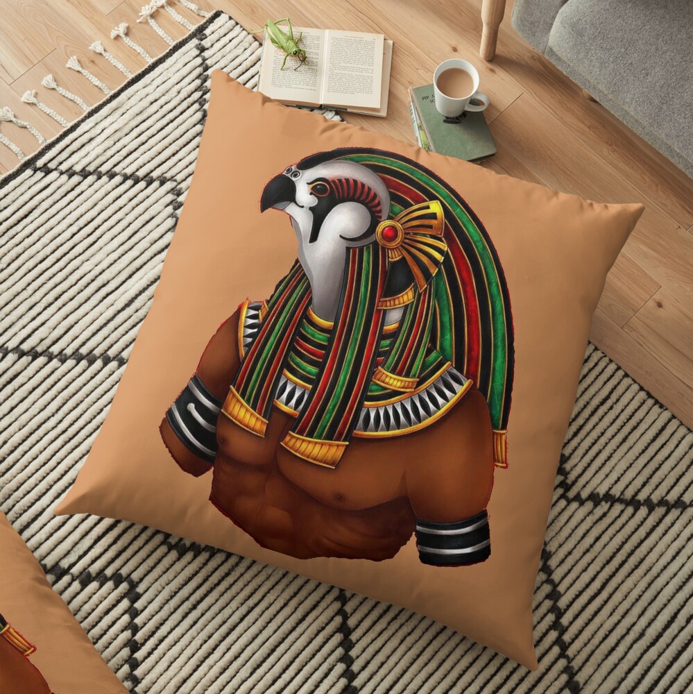 Cojines de suelo «Horus, el dios con cabeza de halcón del antiguo ... Cojines de suelo «Horus, el dios con cabeza de halcón del antiguo ...