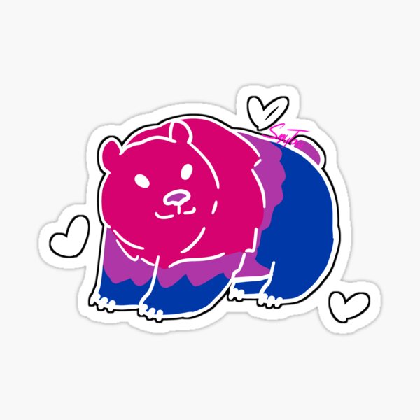 "bi: bear" Sticker by smootav | Redbubble