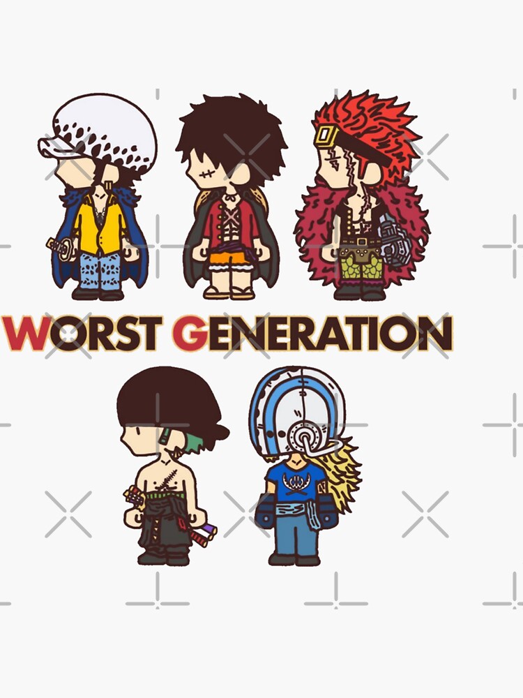 "WORST GENERATION - ONE PIECE-WANO" Sticker for Sale by Aeyssa | Redbubble