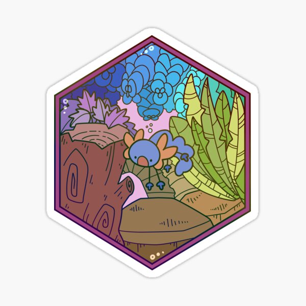 "Rainbow Axolotl Aquarium " Sticker by GoblinBrain | Redbubble