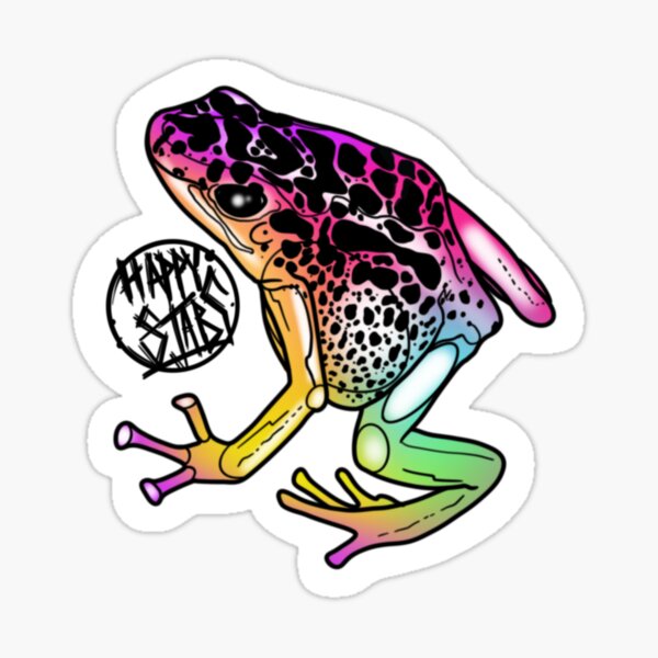 "Rainbow Frog with Logo" Sticker for Sale by HappyArtLab | Redbubble