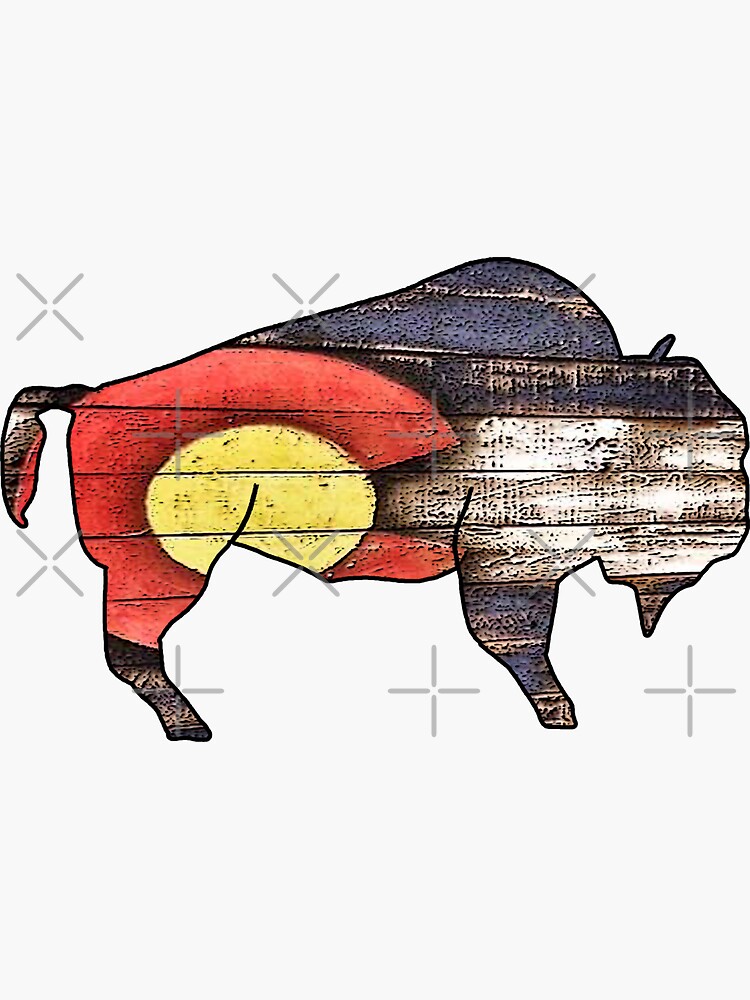 "Colorado State Flag Buffalo" Sticker for Sale by Statepallets | Redbubble