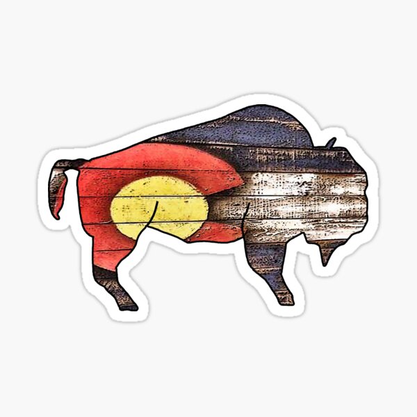 "Colorado State Flag Buffalo" Sticker for Sale by Statepallets | Redbubble