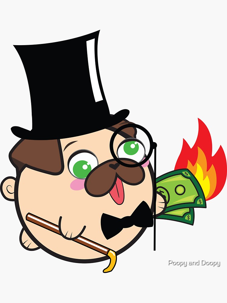 "Doopy the Pug Puppy - Puttin' On The Ritz" Sticker by poopy-and-doopy ...