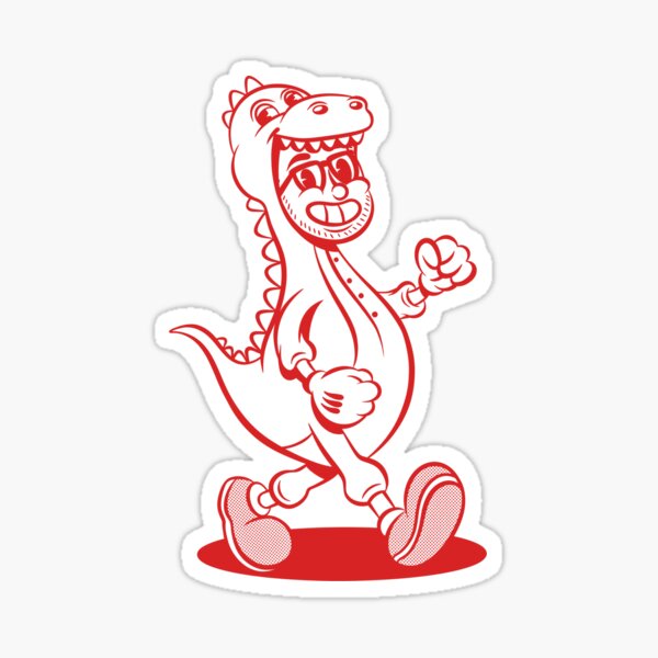 "COADL DINO (red outline)!" Sticker for Sale by chrisdashrob | Redbubble