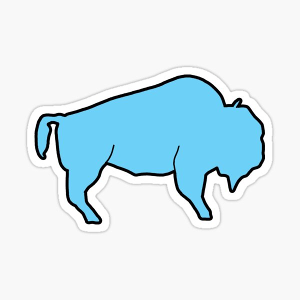 "Blue Bison Buffalo Outline" Sticker for Sale by Statepallets | Redbubble
