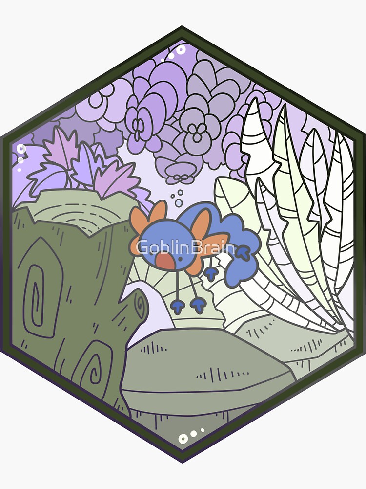 "Lavender Axolotl Aquarium " Sticker by GoblinBrain | Redbubble