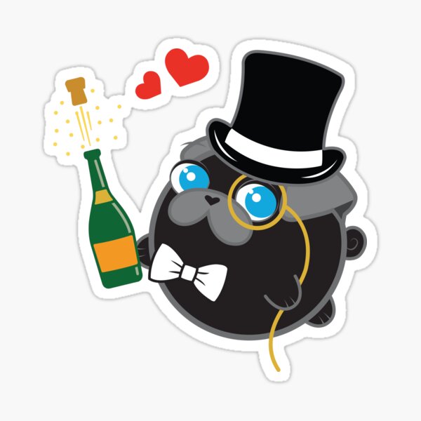 "Poopy the Pug Puppy - Puttin' On The Ritz" Sticker for Sale by poopy ...