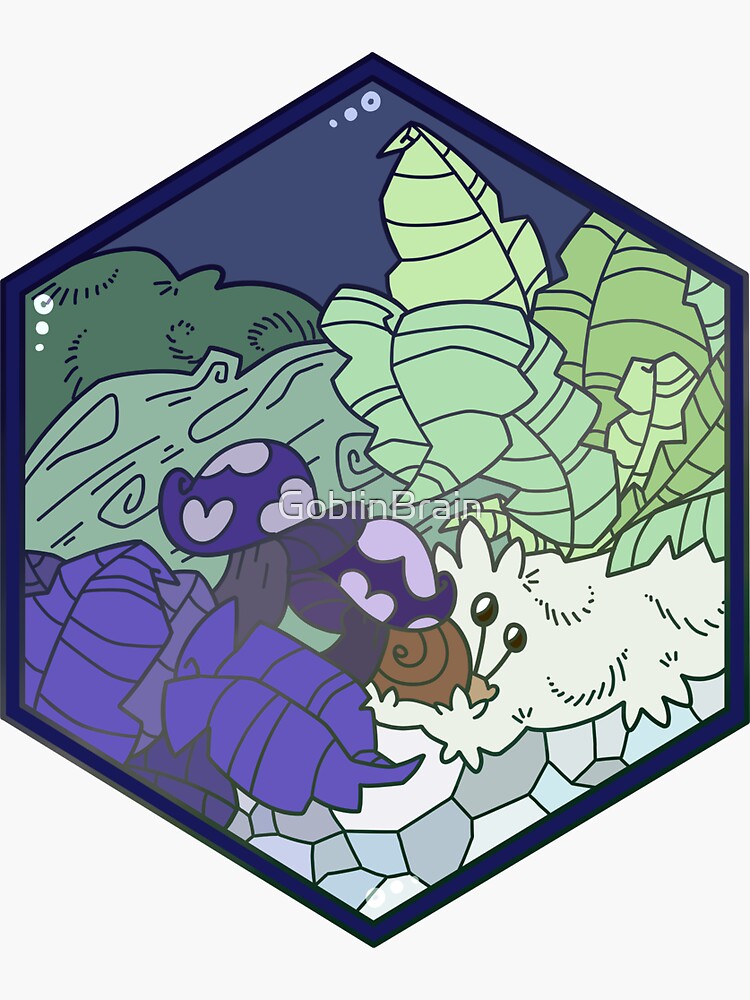 "Lagoon Snail Habitat " Sticker for Sale by GoblinBrain | Redbubble