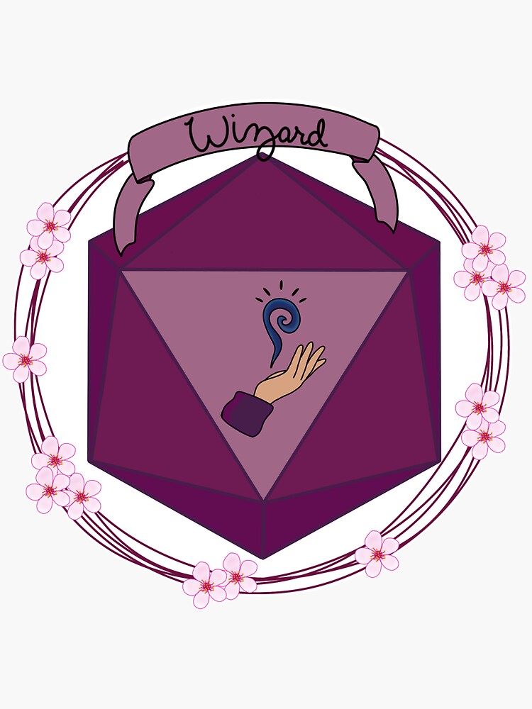 "Wizard Cherry blossom d20 v4" Sticker for Sale by SapphireNarwhal ...