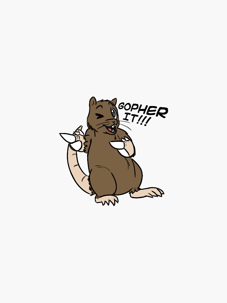 "Gopher It" Sticker by Retro-Red-Panda | Redbubble