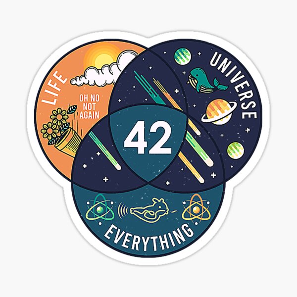 "42 Answer to Life Universe and Everything" Sticker for Sale by ...