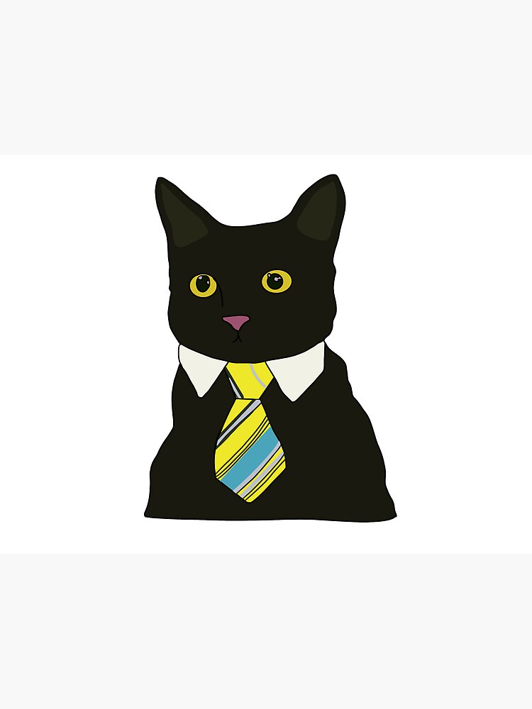 "Black Cat Corporate Business Kitty Meme Sticker" Art Print for Sale by ...