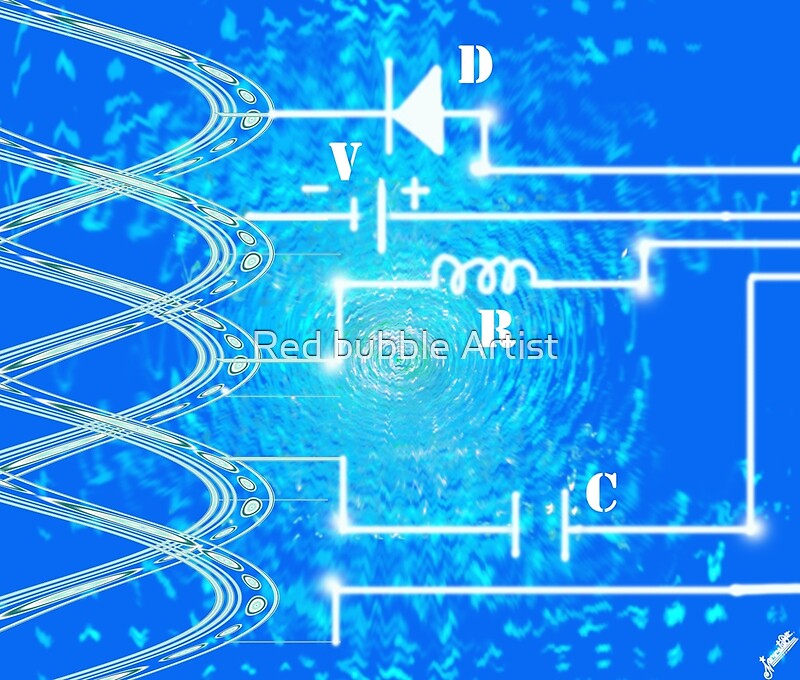 "Blue Light Pulse Circuit" by Red bubble Artist | Redbubble