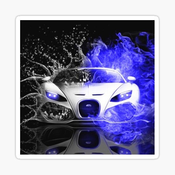 "bugatti blue car" Sticker for Sale by MarianelCzerwin | Redbubble