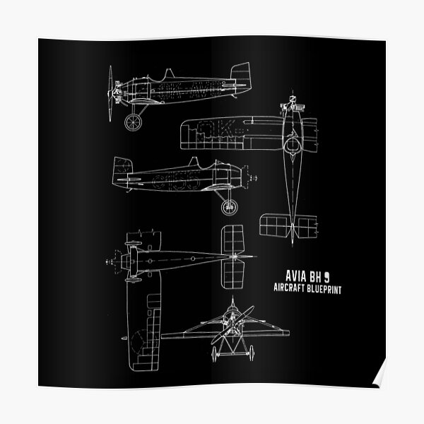 "Avia BH9 Aircraft Blueprint" Poster for Sale by PodiShawna | Redbubble