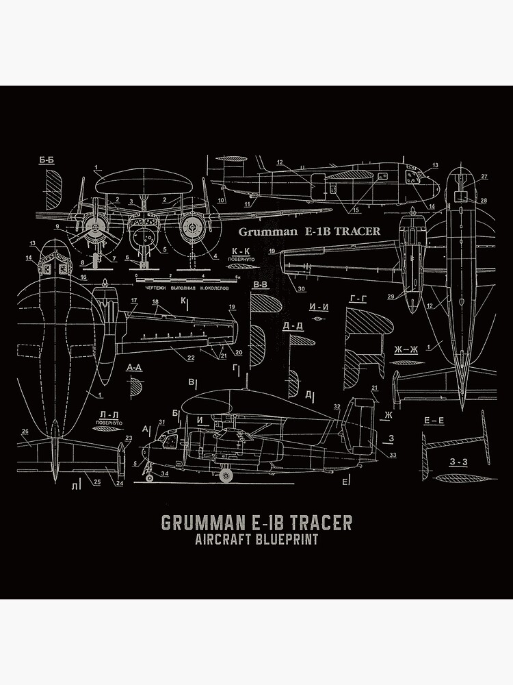 "Grumman E1B Tracer Aircraft Blueprint" Poster for Sale by PodiShawna ...