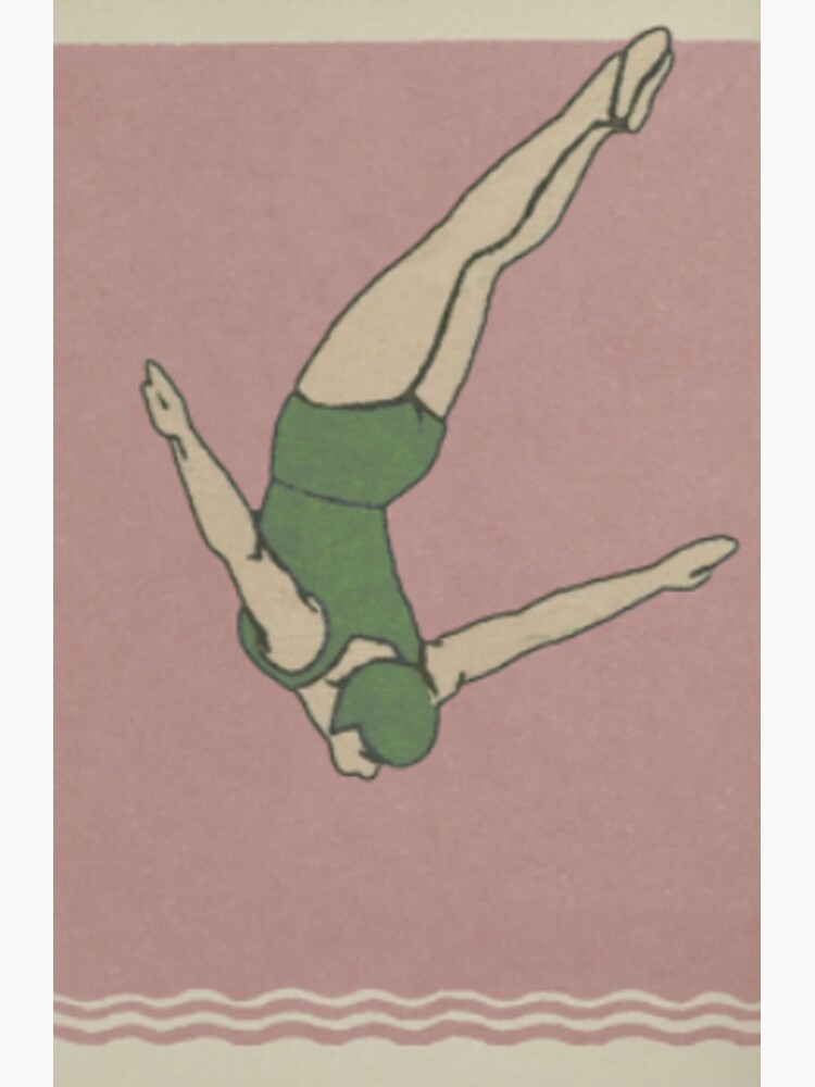 "Swimming Pink Green Aesthetic" Sticker by LeoUpton | Redbubble