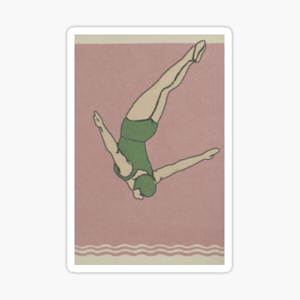 "Swimming Pink Green Aesthetic" Sticker by LeoUpton | Redbubble