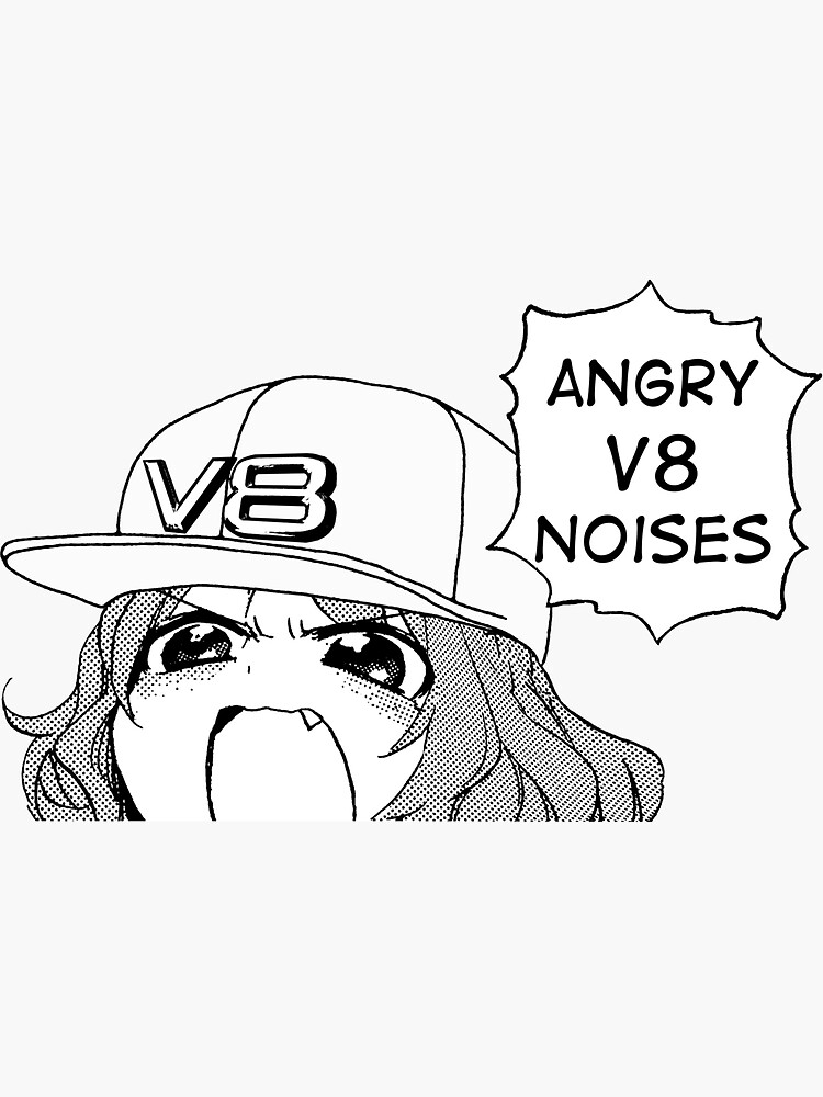 "Angry V8 Noises" Sticker for Sale by JayWebbDesign | Redbubble