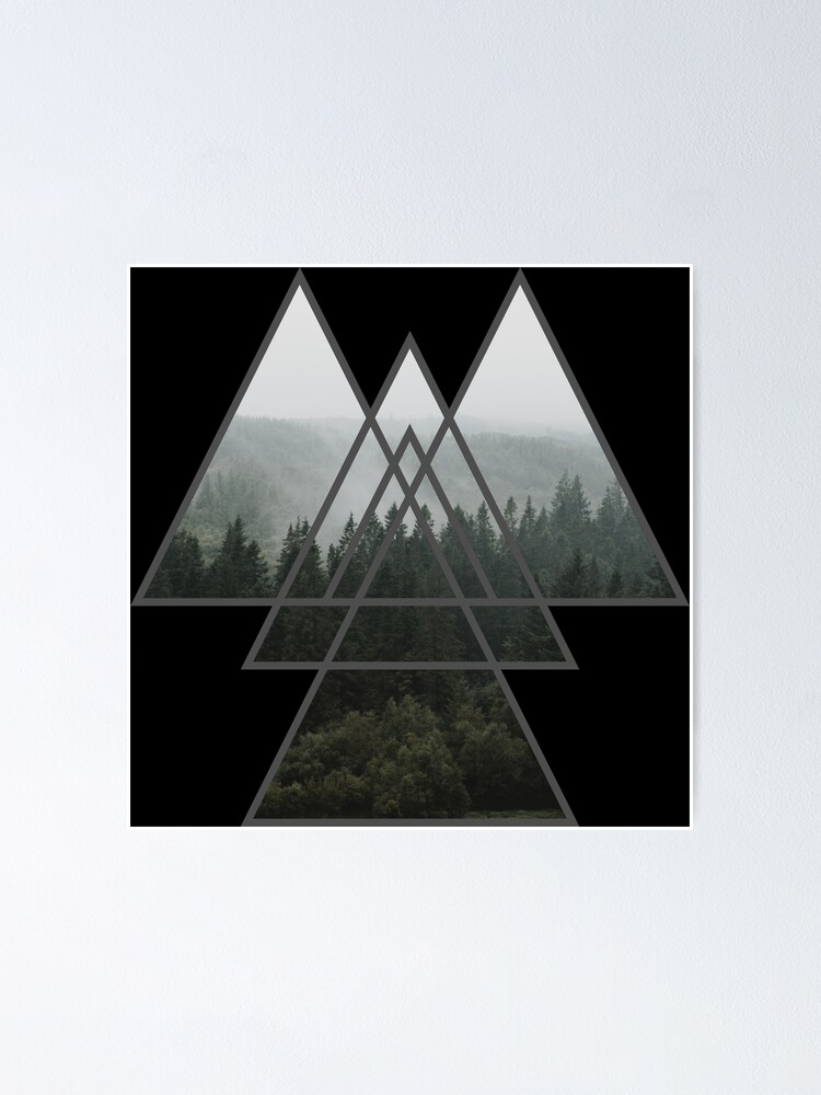 "Sacred Geometry Triangles - Forest" Poster for Sale by Abisatya ...
