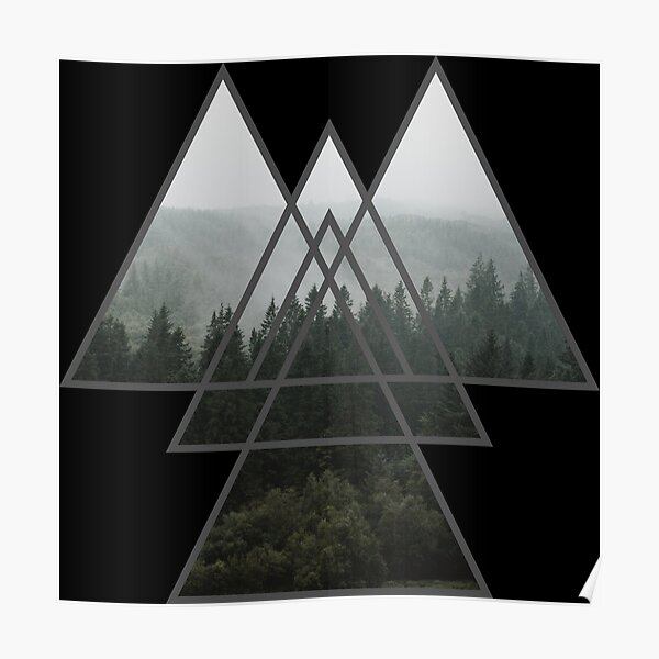 "Sacred Geometry Triangles - Forest" Poster for Sale by Abisatya ...