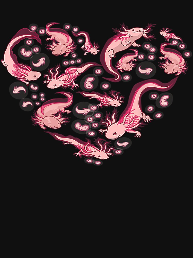 "love axolotl cute axolotls swiming heart" T-shirt by Toyhley724 ...